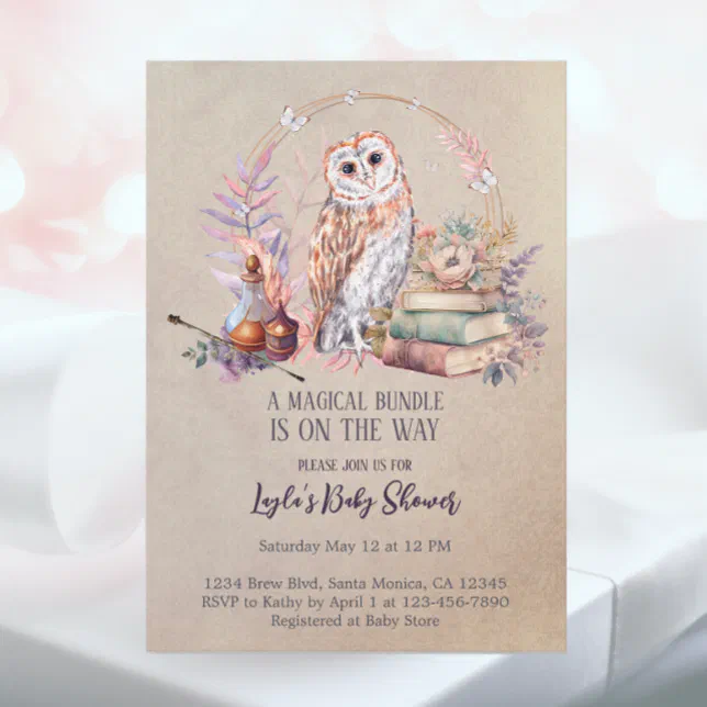 Magical Girl Wizard Baby Shower Invitation | Zazzle