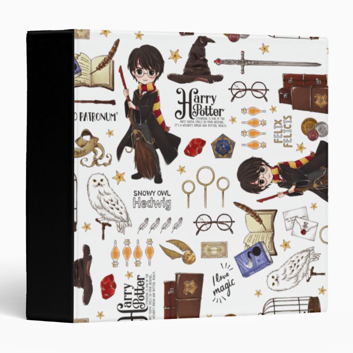 Magical HARRY POTTER™ Watercolor 3 Ring Binder | Zazzle.com
