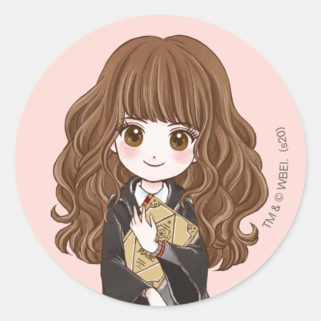Magical Hermione Granger Watercolor Classic Round Sticker | Zazzle