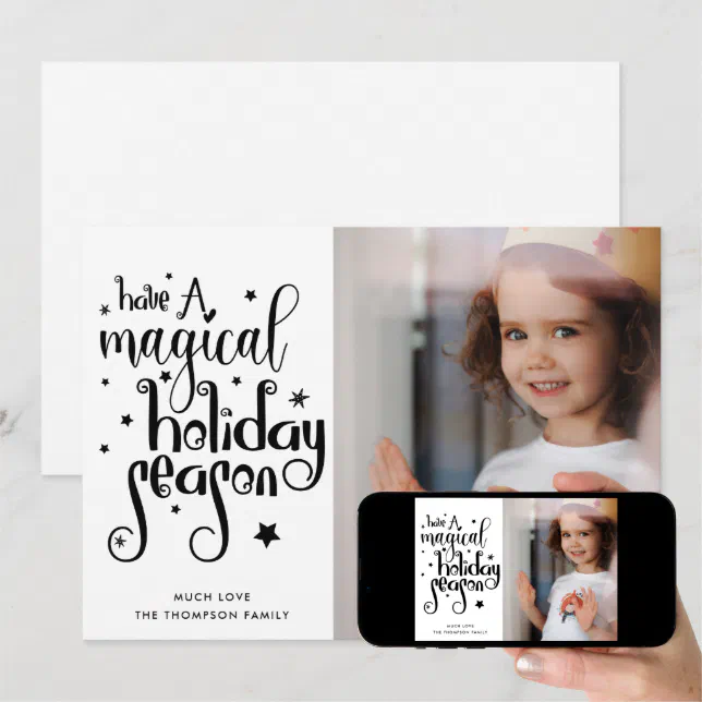 Magical Holiday Season Photo Christmas Card | Zazzle