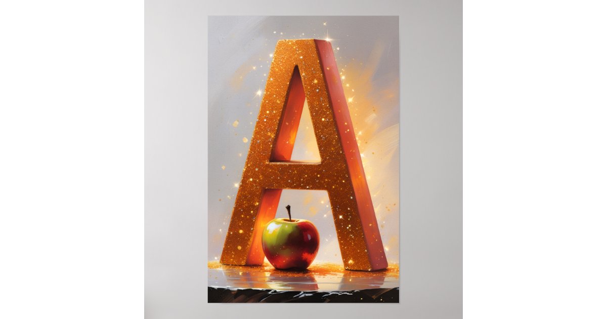 Magical Letter A Wall Art Poster for Kids Room | Zazzle