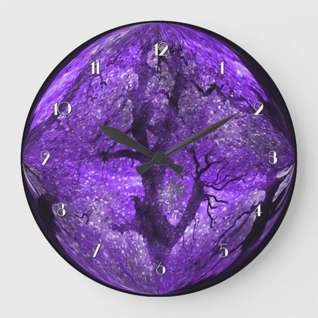 Magical Midnight Purple Crystal Ball Wall Clock | Zazzle
