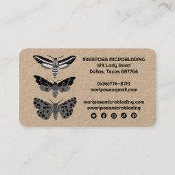 Magical MOTHS Esthetician Beauty Salon Kraft Business Card | Zazzle