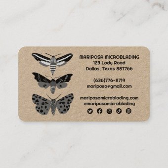 Magical MOTHS Esthetician Beauty Salon Kraft Business Card | Zazzle