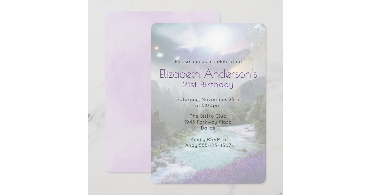 Magical Nature Landscape Birthday Invite | Zazzle
