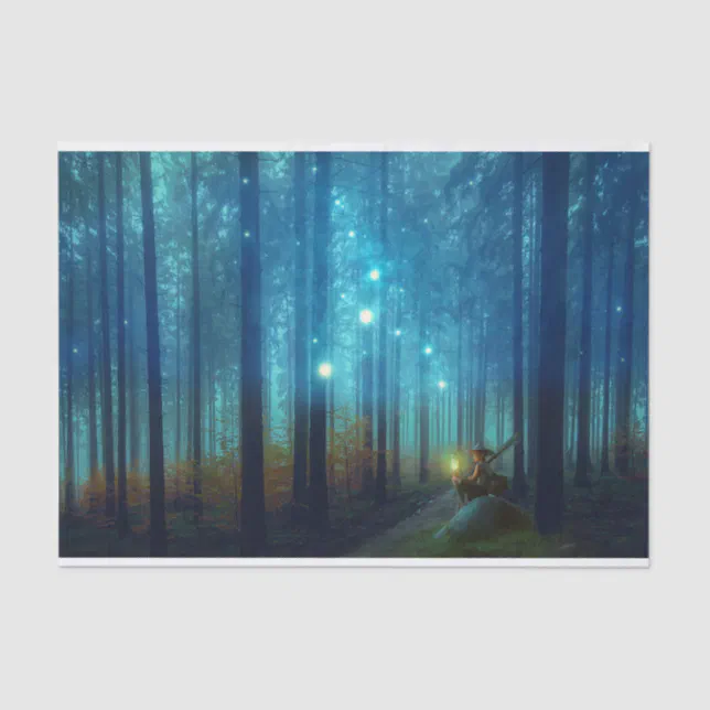 Magical Night Forest Trees Fairy Tale Tissue Paper | Zazzle