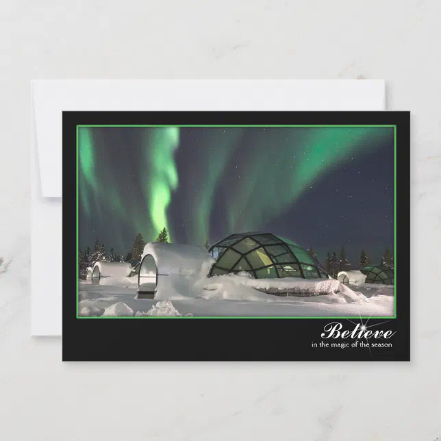 Magical Northern Lights Christmas Card | Zazzle