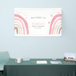 Magical Rainbow Baby Shower Welcome Banner | Zazzle