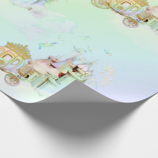Magical Rainbow Princess Castle Carriage Wrapping Paper | Zazzle