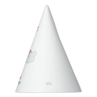 Magical Rainbow Unicorn Birthday Party Hat | Zazzle