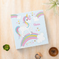 Magical Rainbow Unicorn Personalized Kids 3 Ring Binder | Zazzle