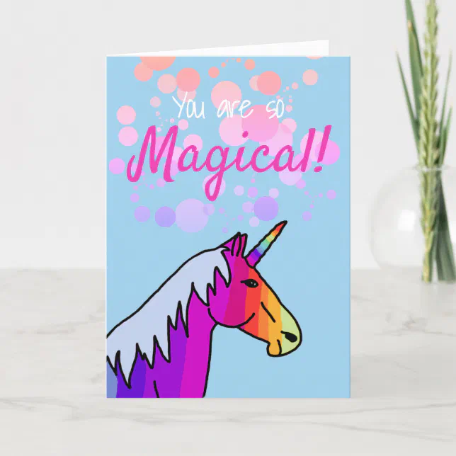Magical Rainbow Unicorn Valentine`s day Card | Zazzle