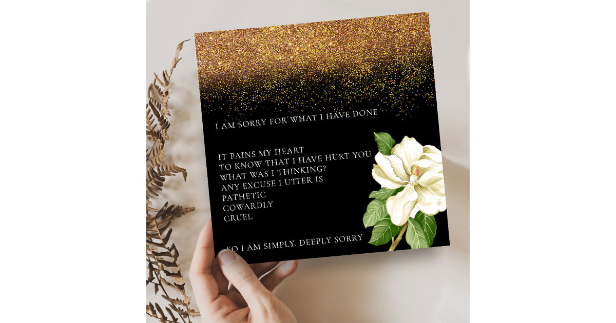 Magical Sand Floral I’m sorry apology Card | Zazzle
