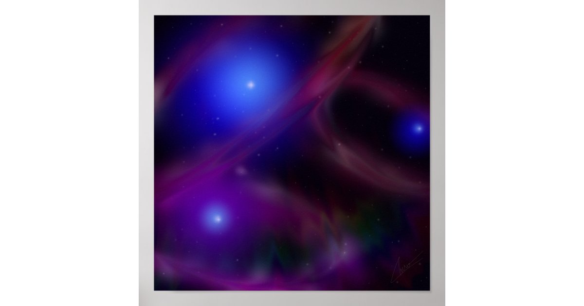 Magical Space Stars Digital Painting Poster | Zazzle