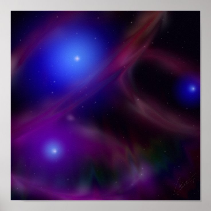 Magical Space Stars Digital Painting Poster | Zazzle