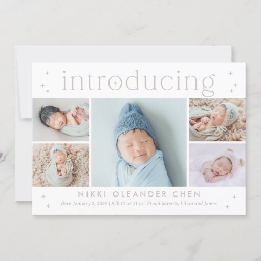 Magical Time Editable Color Birth Announcement | Zazzle