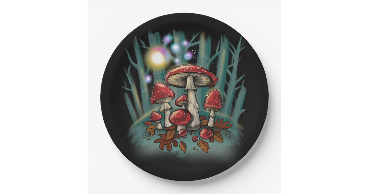 Magical Toadstools Paper Plates | Zazzle