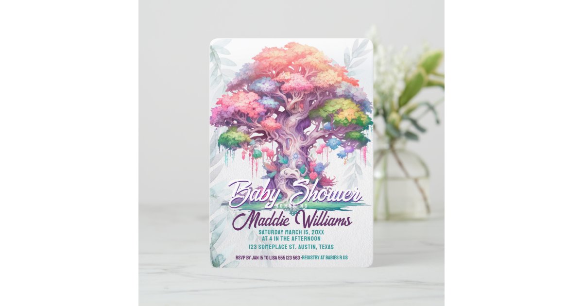 Magical Tree of Life Baby Shower Announcement | Zazzle
