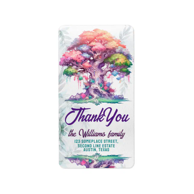 Magical Tree of Life Baby Shower Thank You Label | Zazzle