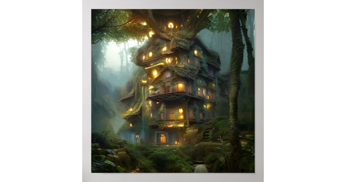 Magical Treehouse Colony Poster | Zazzle