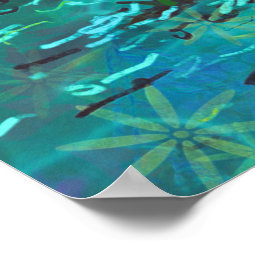 Magical Trees Pond Colorful Sky Poster | Zazzle