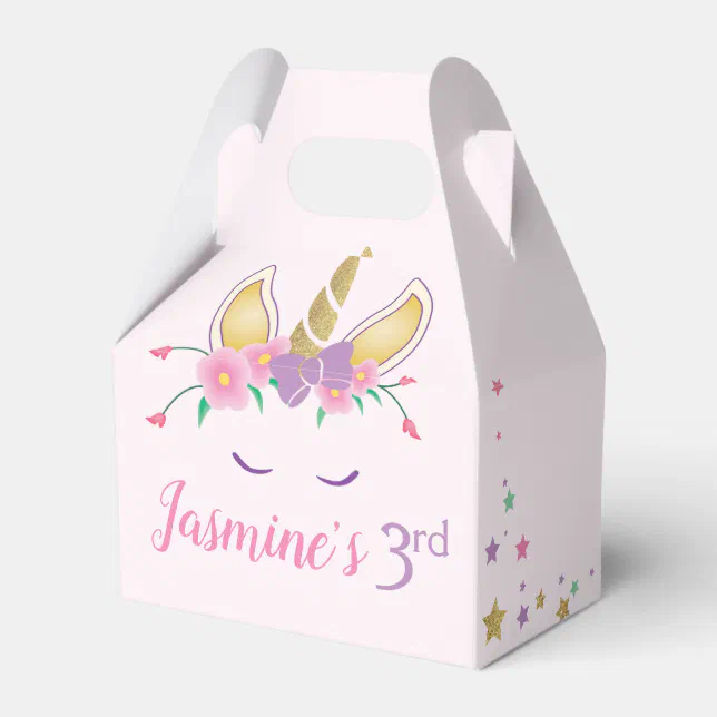 Magical Unicorn Birthday Favor Box | Zazzle