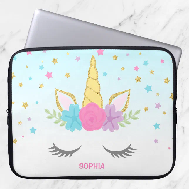 Magical Unicorn Personalized Laptop Laptop Sleeve | Zazzle