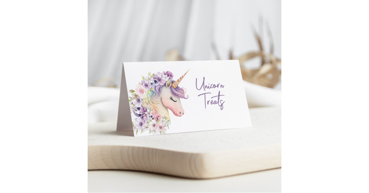 Magical Unicorn Place Card | Zazzle