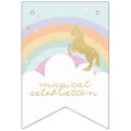 Magical Unicorn Rainbow Birthday Bunting Bunting Flags | Zazzle