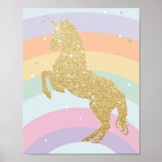 MAGICAL UNICORN RAINBOW POSTER | Zazzle.com