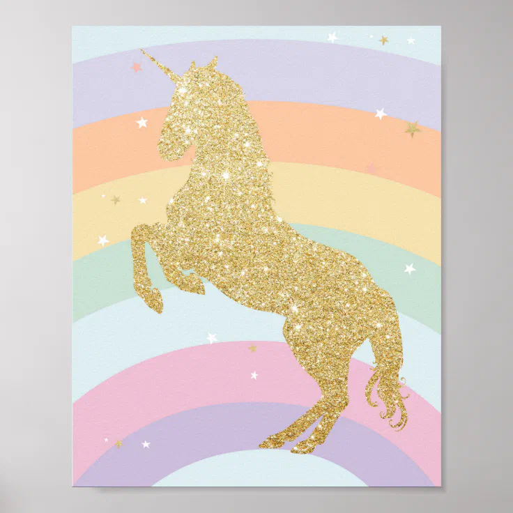 MAGICAL UNICORN RAINBOW POSTER | Zazzle
