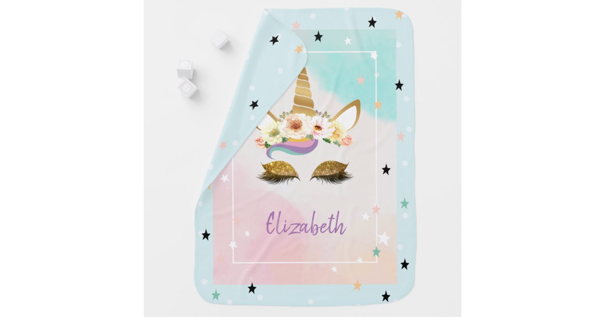 Magical Unicorn,Rainbow, Stars Baby Blanket | Zazzle