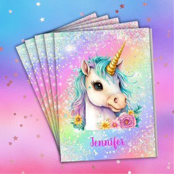 Magical Unicorn Sparkle Rainbow Pocket Folder | Zazzle