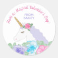 Magical Unicorn Valentine's Day Favor Tag Sticker | Zazzle