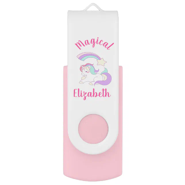 Magical Unicorn with Rainbow Shooting Star USB Flash Drive | Zazzle