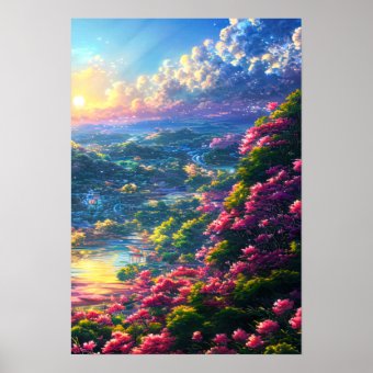 Magical Valley at Sunrise Poster | Zazzle