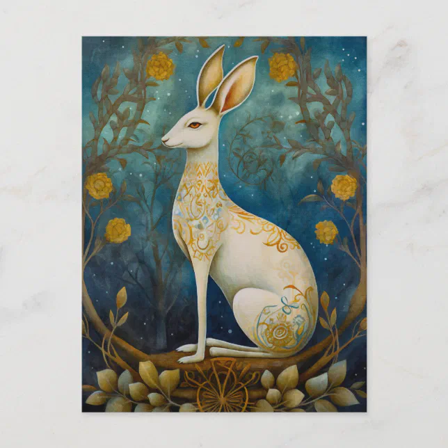 Magical White Hare Postcard | Zazzle