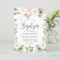 Magical White Winter Wonderland Blush Baptism Invitation | Zazzle
