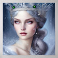 Magical Winter Queen Portrait Poster | Zazzle