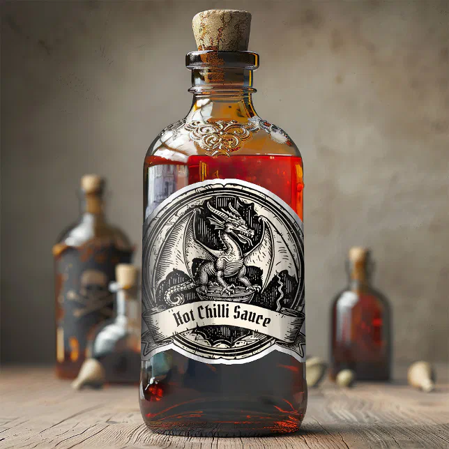 Magical Wizard Potion Bottle Dragon Labels | Zazzle