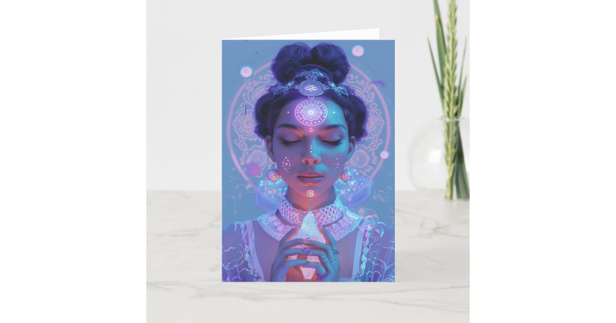 Magical Woman SC4 Esoteric Pink Mandalas Blank Thank You Card | Zazzle