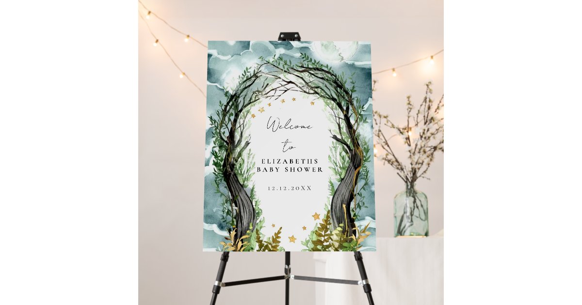 Magical Woodland Forest Baby Shower Welcome Sign | Zazzle