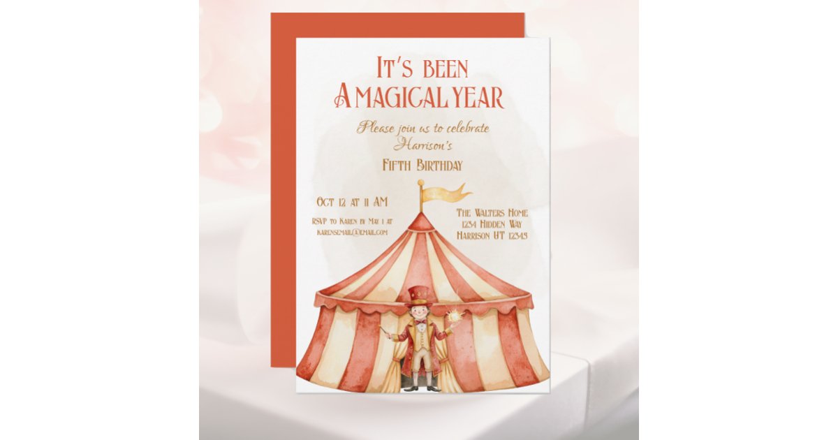 Magical Year Magician Birthday Invitation | Zazzle