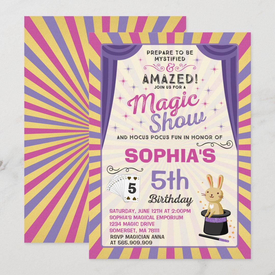 Magician Birthday Invitation Magic Show Party | Zazzle