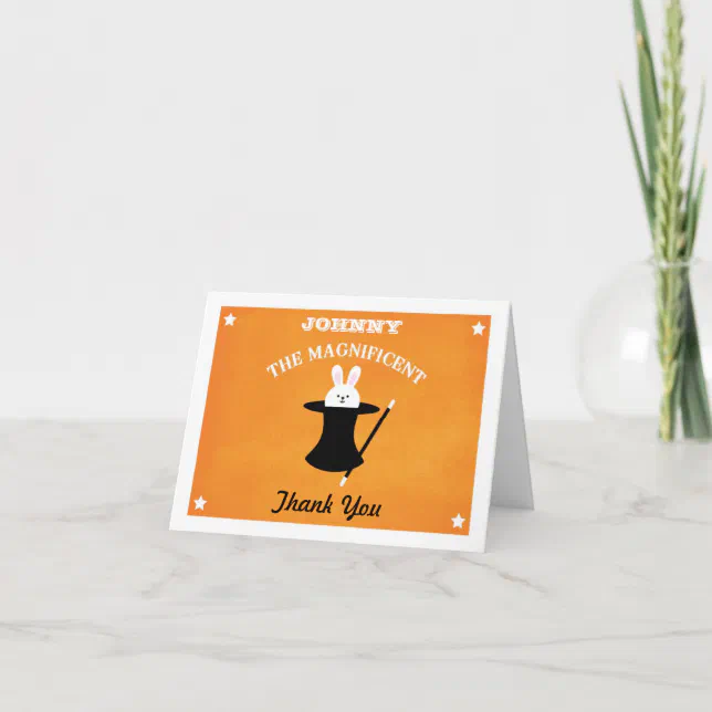 Magician Birthday Party Thank You Card | Zazzle