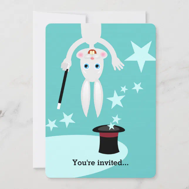 Magician boy birthday party invitation | Zazzle