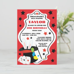 Magician, Magic Show Birthday Party Invitation | Zazzle