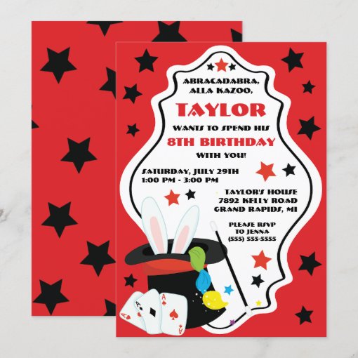 Magician, Magic Show Birthday Party Invitation | Zazzle