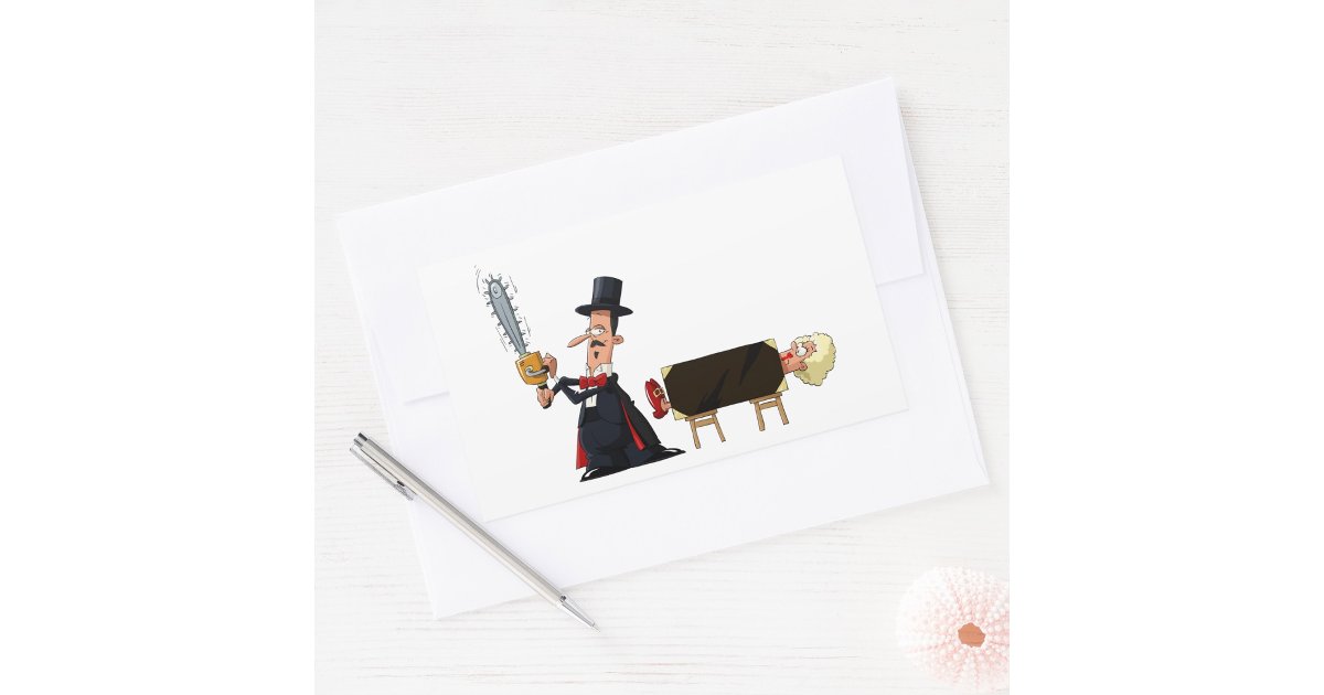 Magician Performing Rectangular Sticker | Zazzle