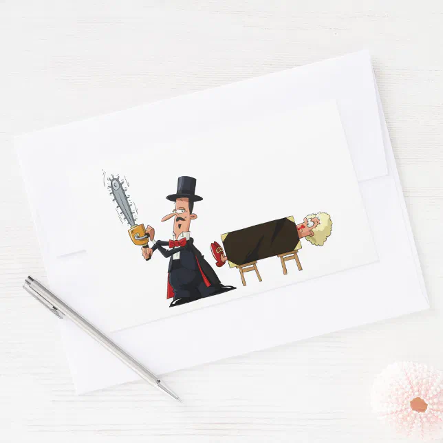 Magician Performing Rectangular Sticker | Zazzle